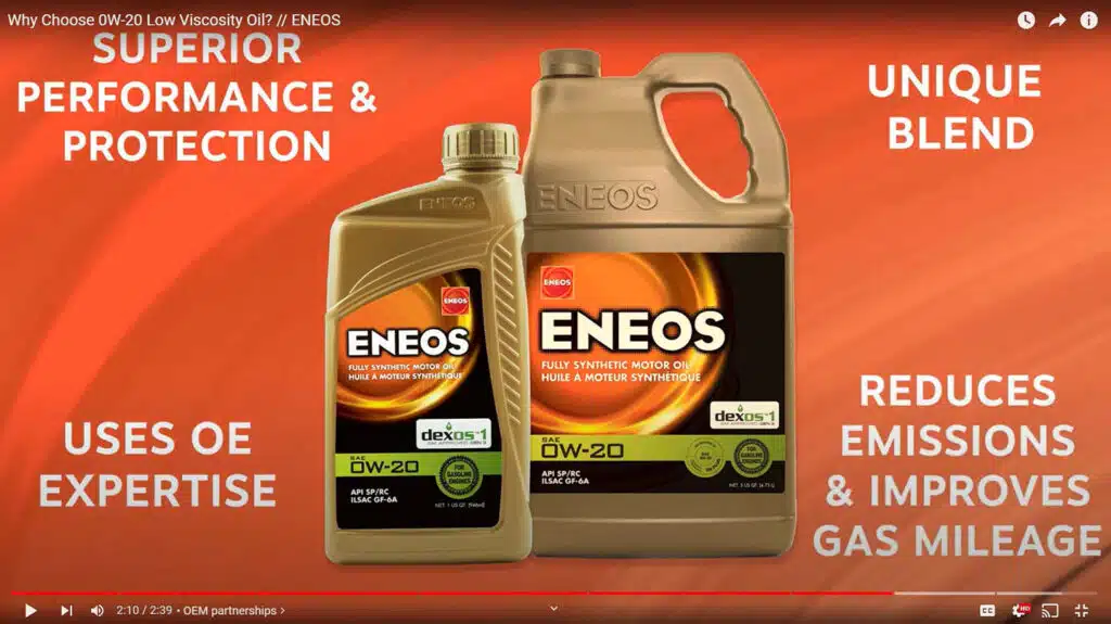 Learn About 0W-20 Synthetic Oil [Video] | Performance Motor Oil & Transmission Fluid | ENEOS