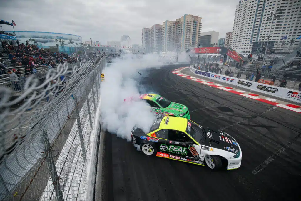 Simen Olsen and Odi Bakchis Podium at 2024 Formula DRIFT Long Beach ...