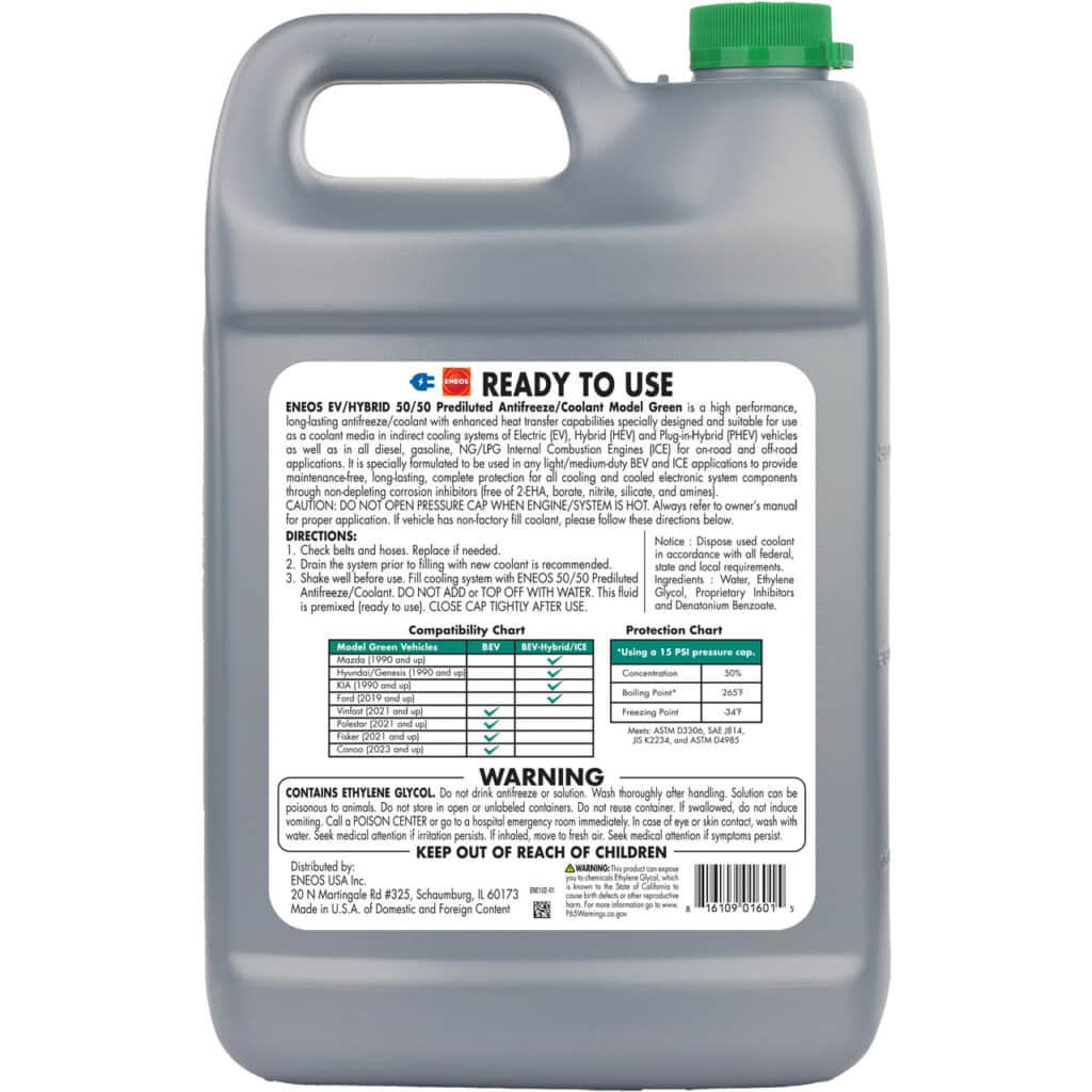 ENEOS EV/Hybrid Coolant Model Green